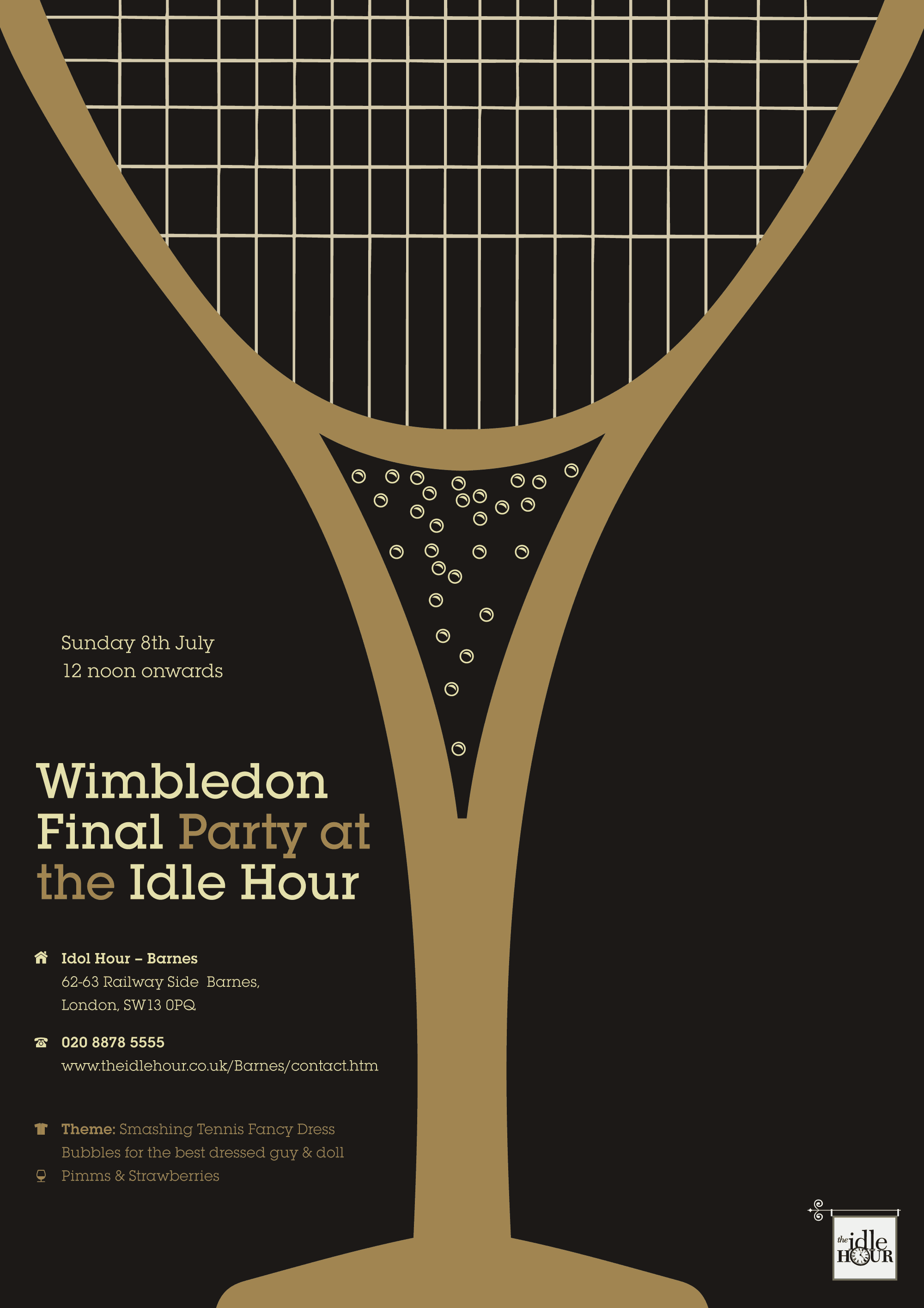 Posters for the Wimbledon Final Party at Idle Hour — Designed by Anton ...