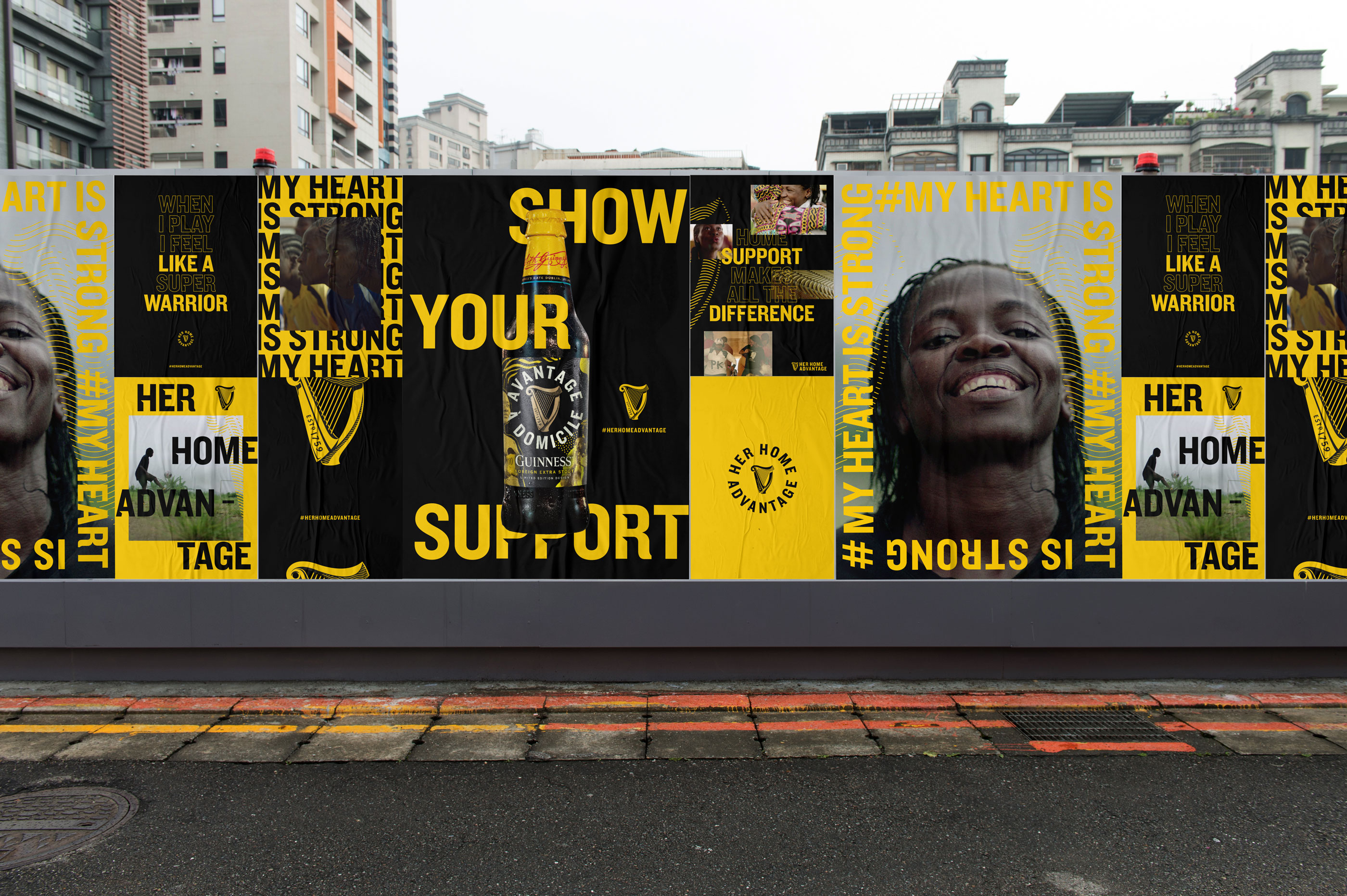 Design language for #HerHomeAdvantage, Guinness Football campaign in ...