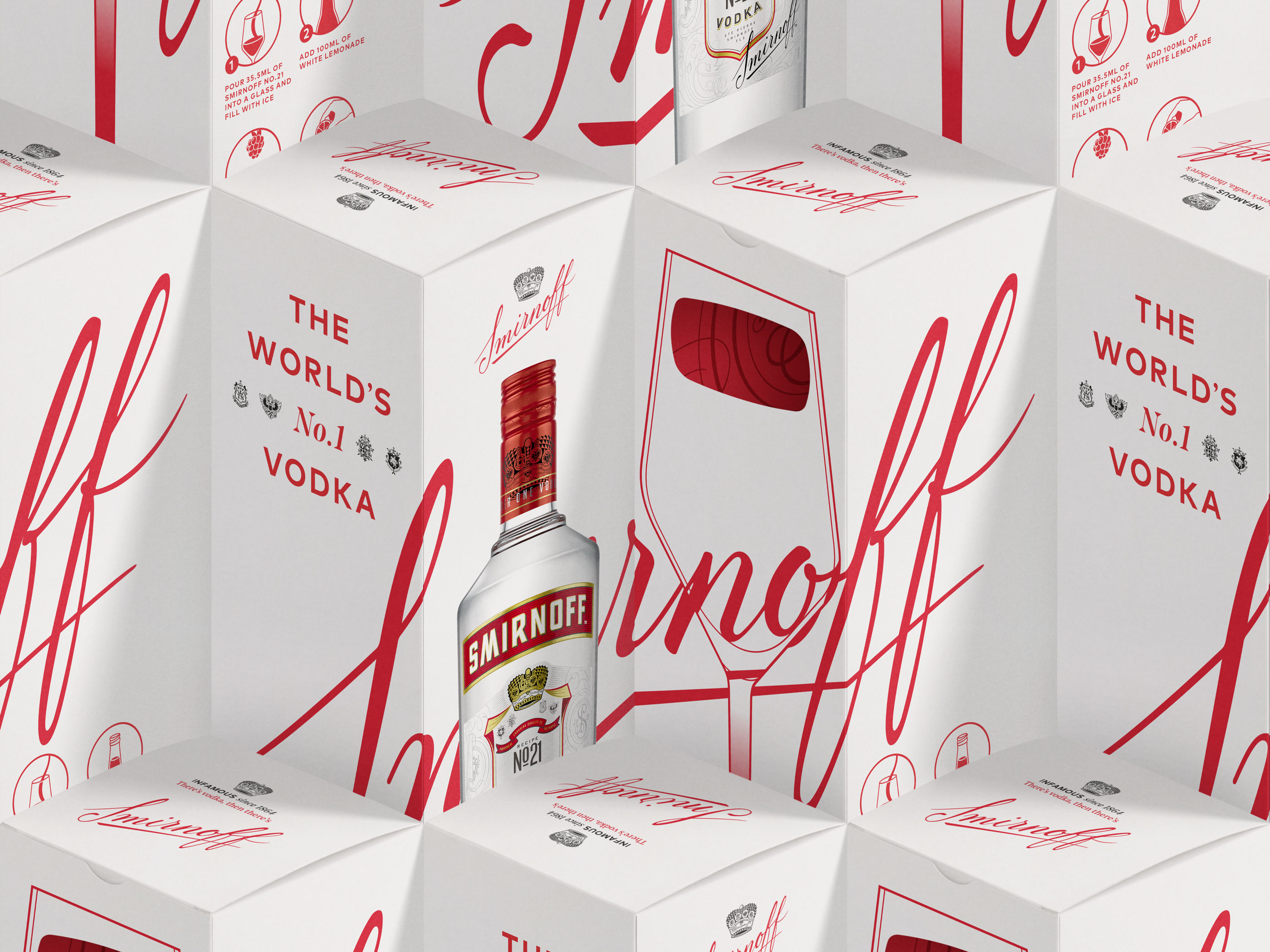 Packaging design for the new Smirnoff Light Long Serve glass — Designed ...